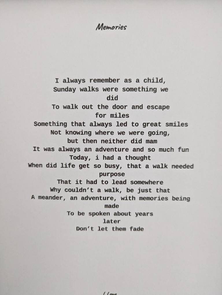 Memories Poetry Print - Etsy