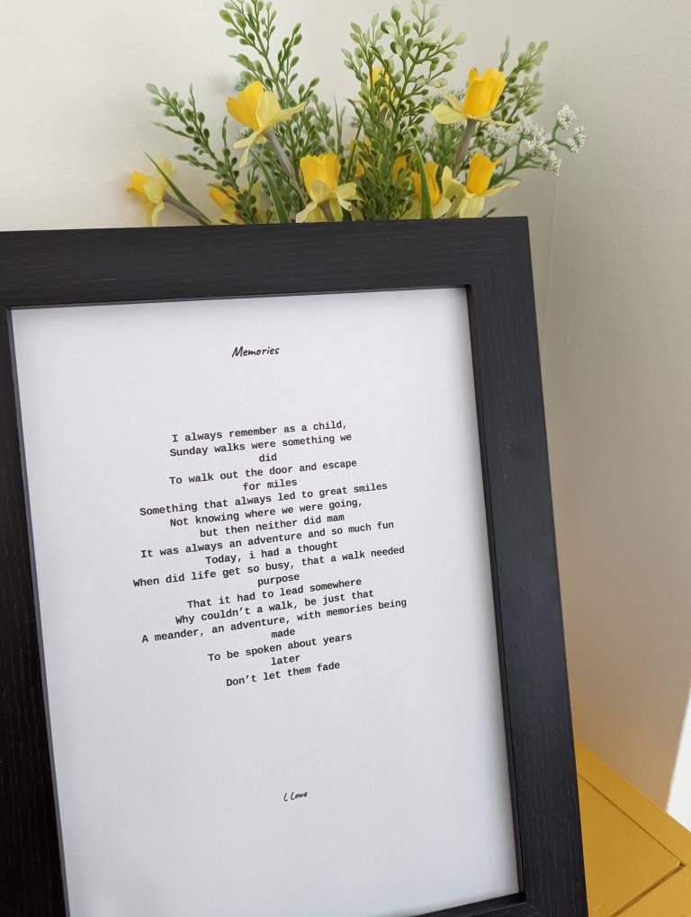 Memories Poetry Print - Etsy