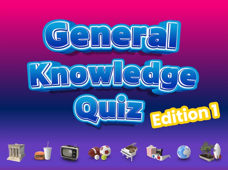 General Knowledge Quiz - 50 Multiple Choice Questions - 10 Picture Questions - Powerpoint ...