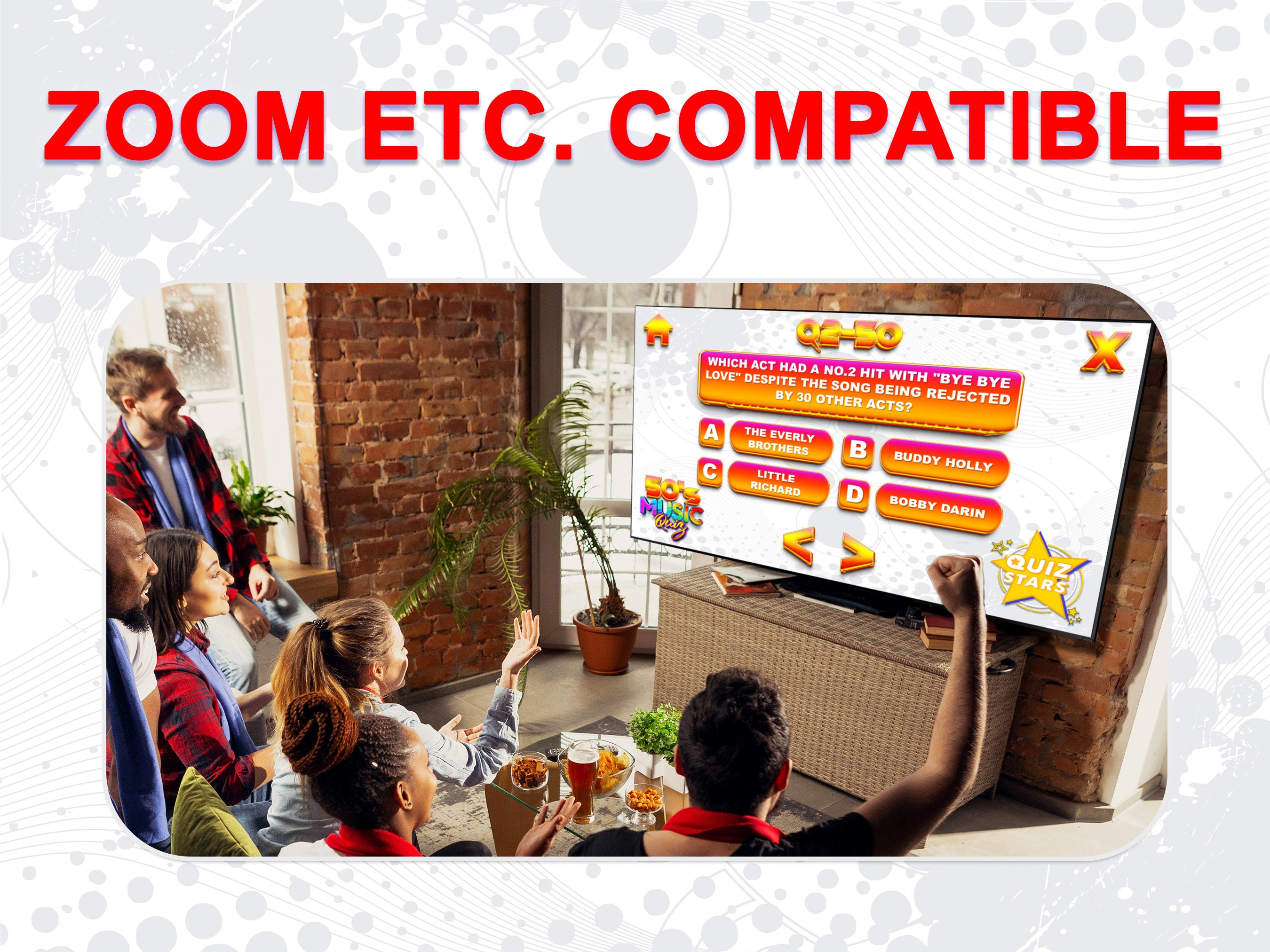 50's Music Trivia Quiz - Rock & Roll Powerpoint Game (digital Download ...
