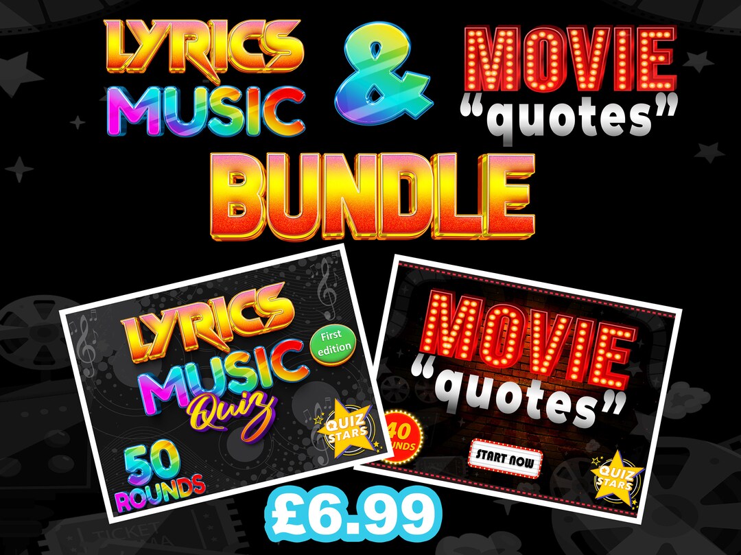 Music Lyric Quiz and Movie Quote Bundle - Get Ready to Test Have Some ...