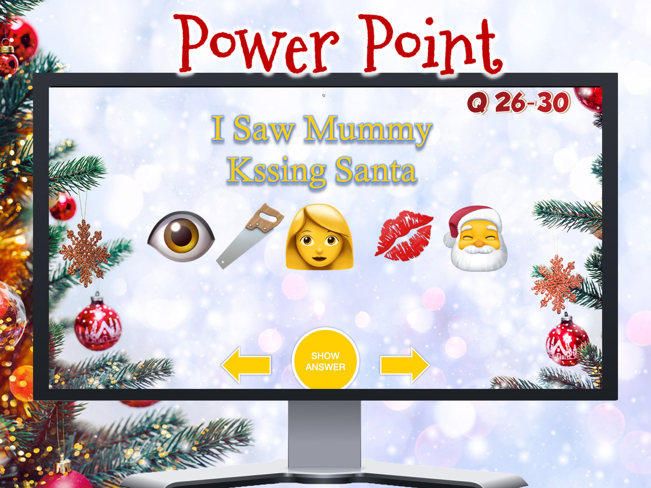 Christmas Songs Emoji Quiz, Fun Xmas Powerpoint Game (digital Download ...
