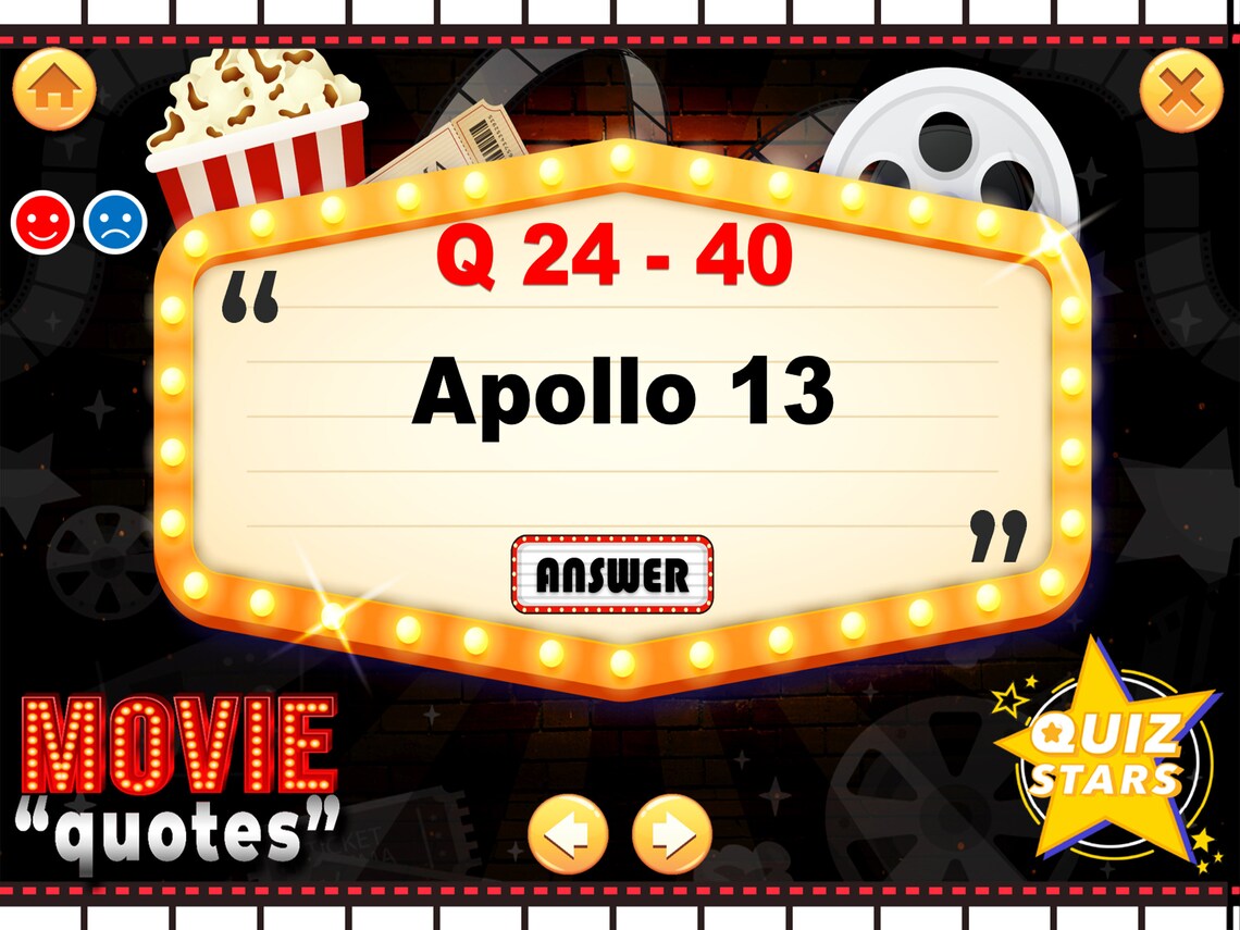 Movie Quote Quiz, Fun Trivia Game, Power Point Download, Perfect Gift ...