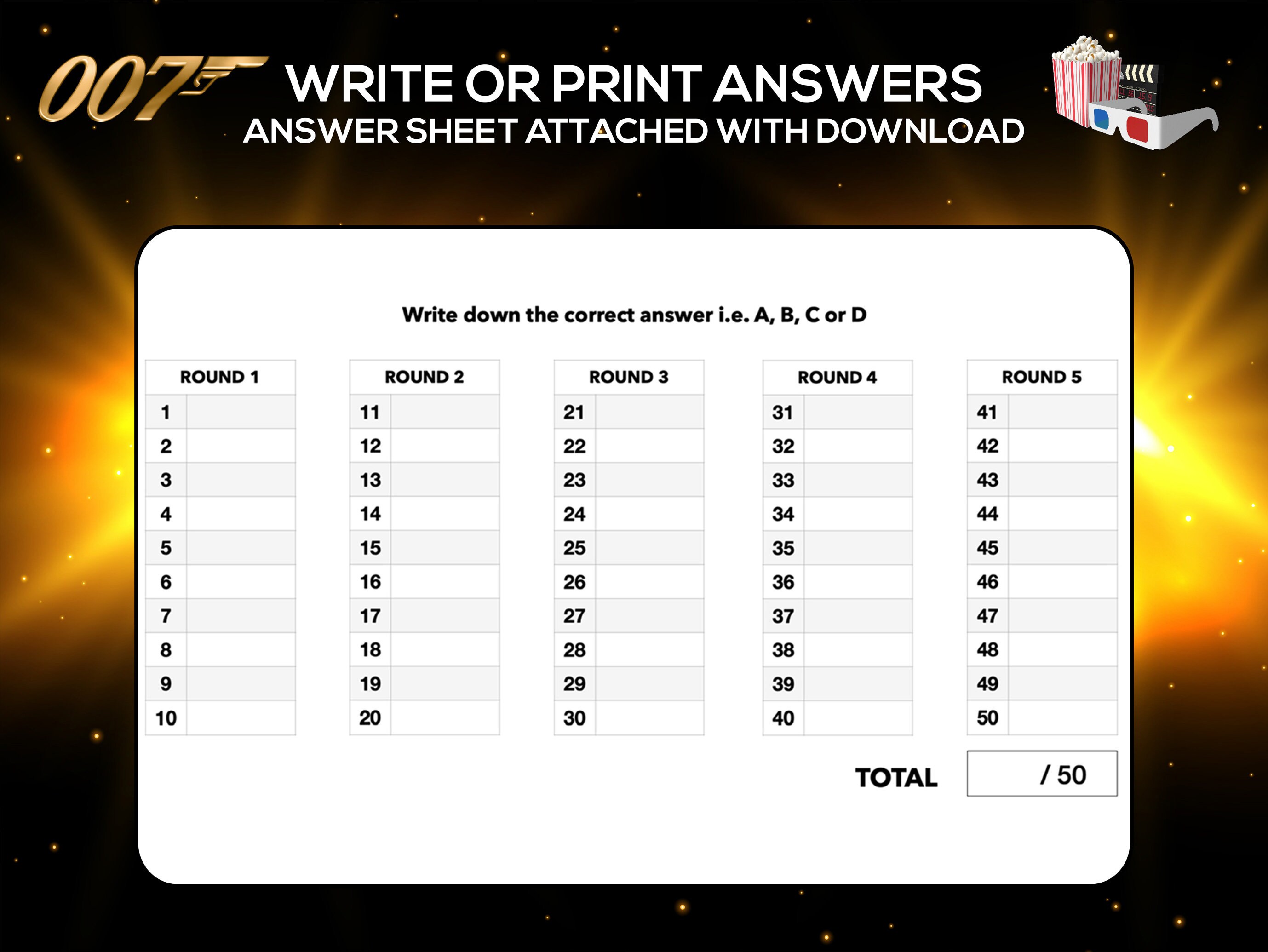 The Ultimate James Bond Trivia Quiz Experience. Powerpoint Download. - Etsy