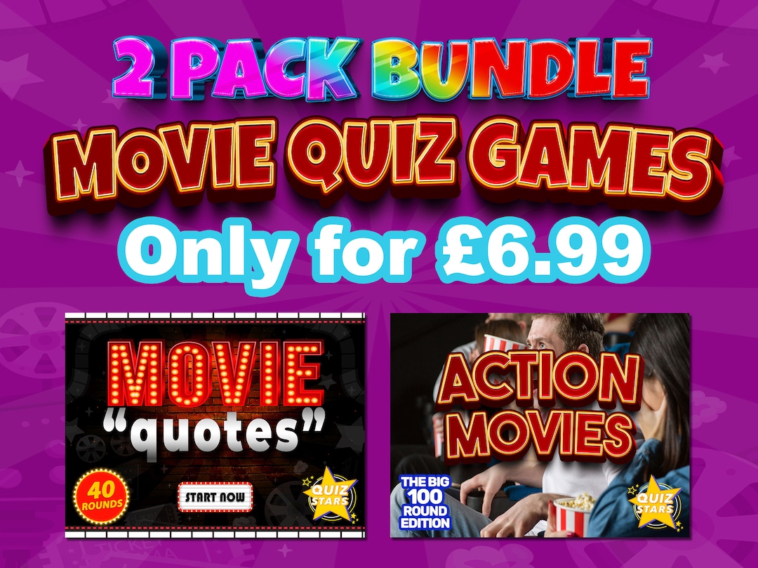 Movie Quiz Bundle – Movie Quotes & Action Movies (powerpoint Digital ...