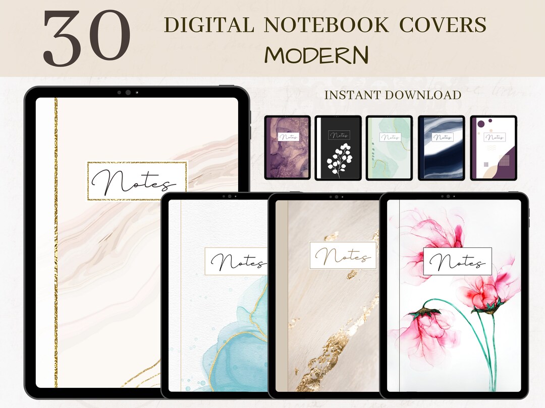 Modern Digital Notebook Covers Digital Covers Instant - Etsy