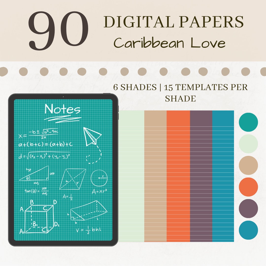 Caribbean Theme Paper Templates | Goodnotes Templates | Notability ...