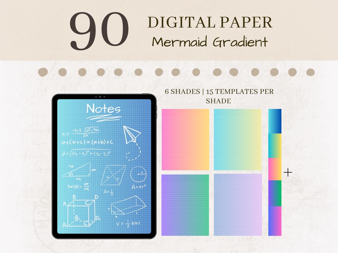 Colourful Paper Digital Templates | Goodnotes Templates | Gradient ...