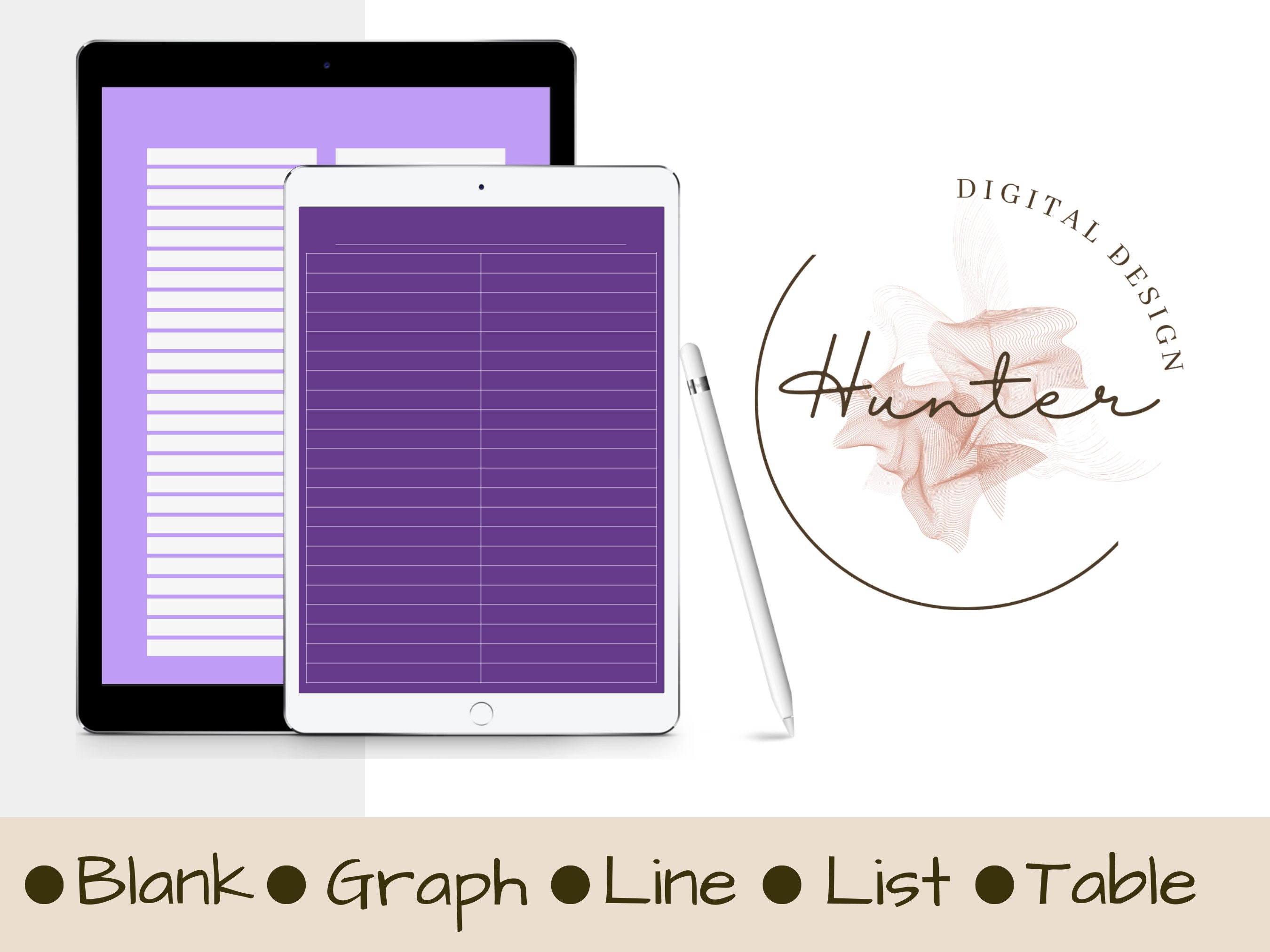 Purple Paper Digital Templates Pastel Goodnotes Templates Purple ...