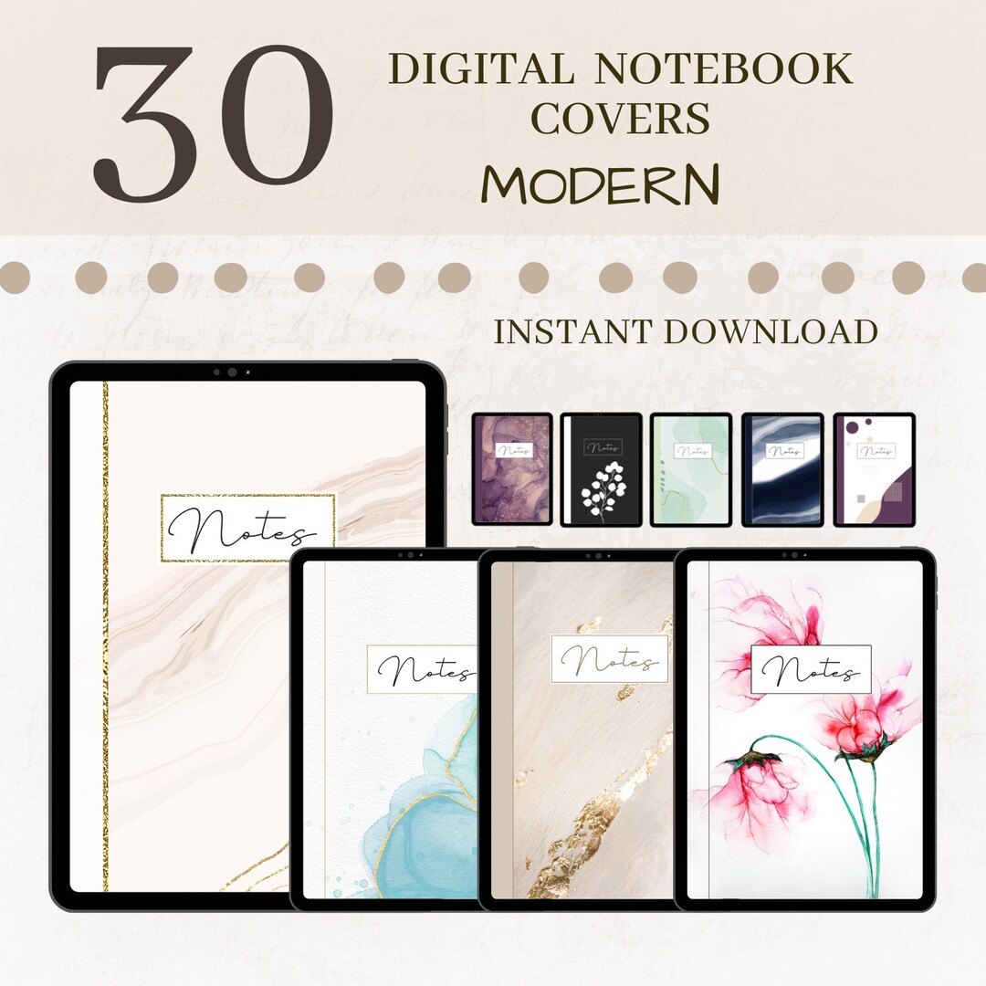 Modern Digital Notebook Covers | Digital Covers | Instant Download ...