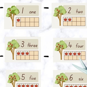 Apple Counting Number Cards 1-10. Counting Cards Toddler. Printable ...
