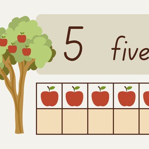Apple Counting Number Cards 1-10. Counting Cards Toddler. Printable ...