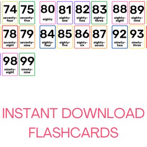 Numbers 1-100 Flashcards: Montessori Math Learning (PDF A4 Digital ...