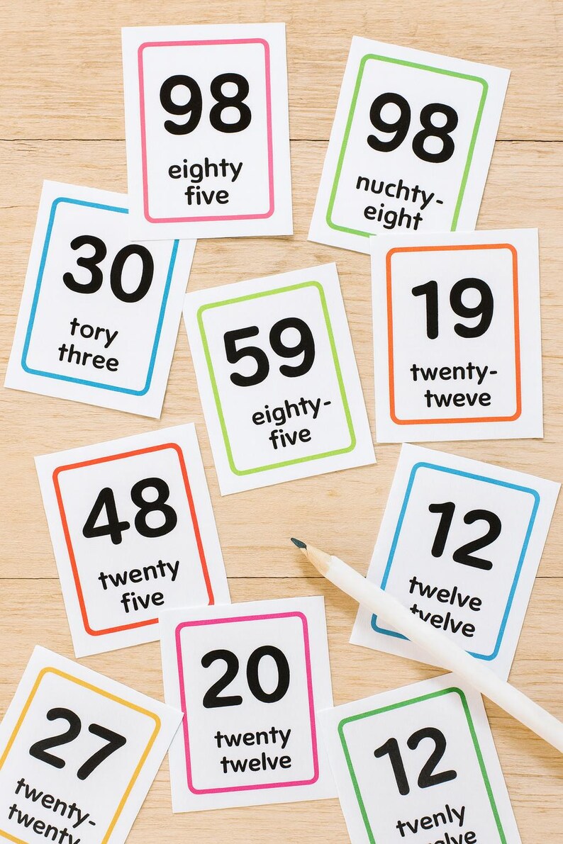 Numbers 1-100 Flashcards: Montessori Math Learning (PDF A4 Digital ...