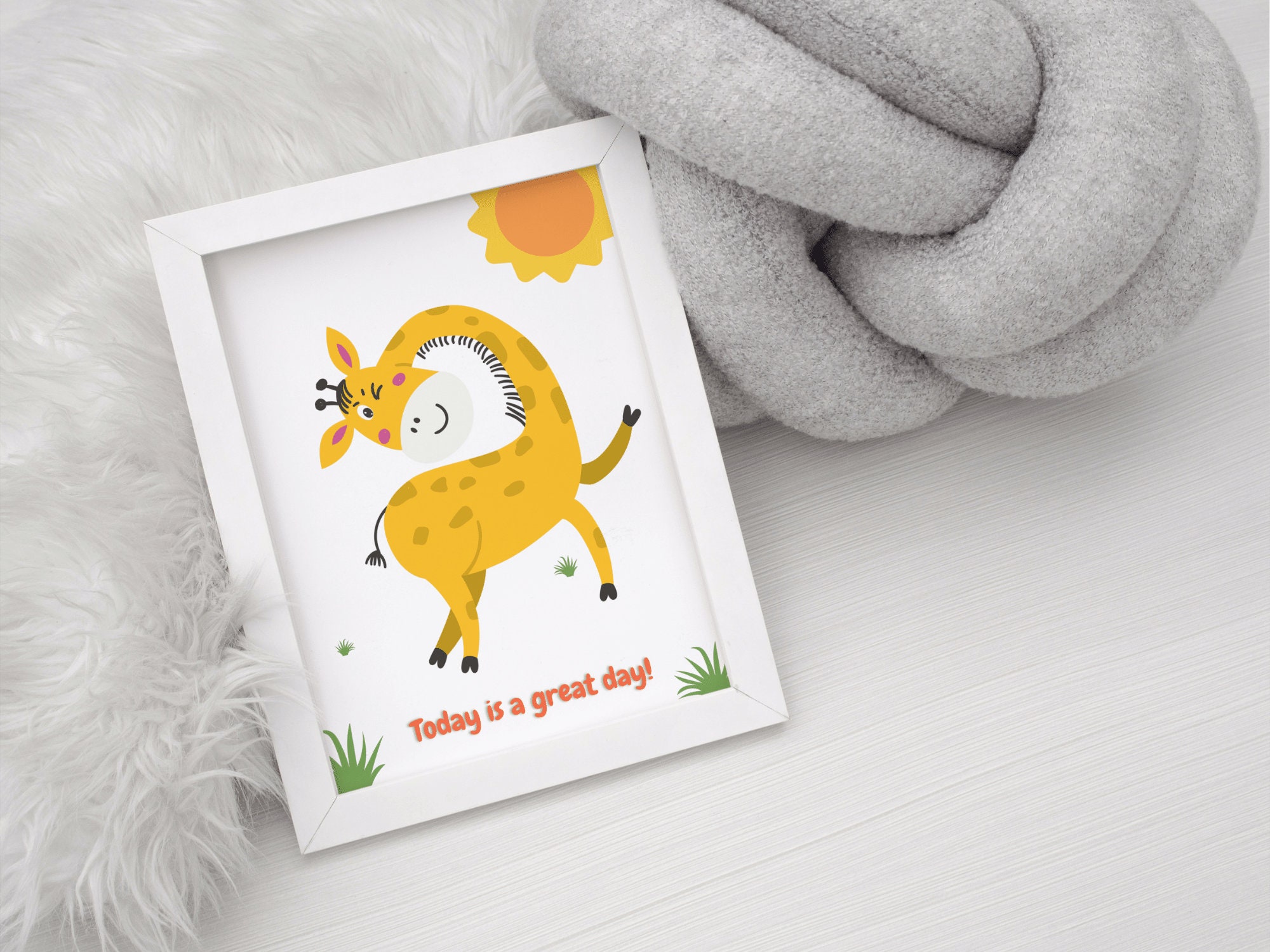 Giraffe Positive Quote, Printable, Digital Print, Nursery Art, Bedroom ...