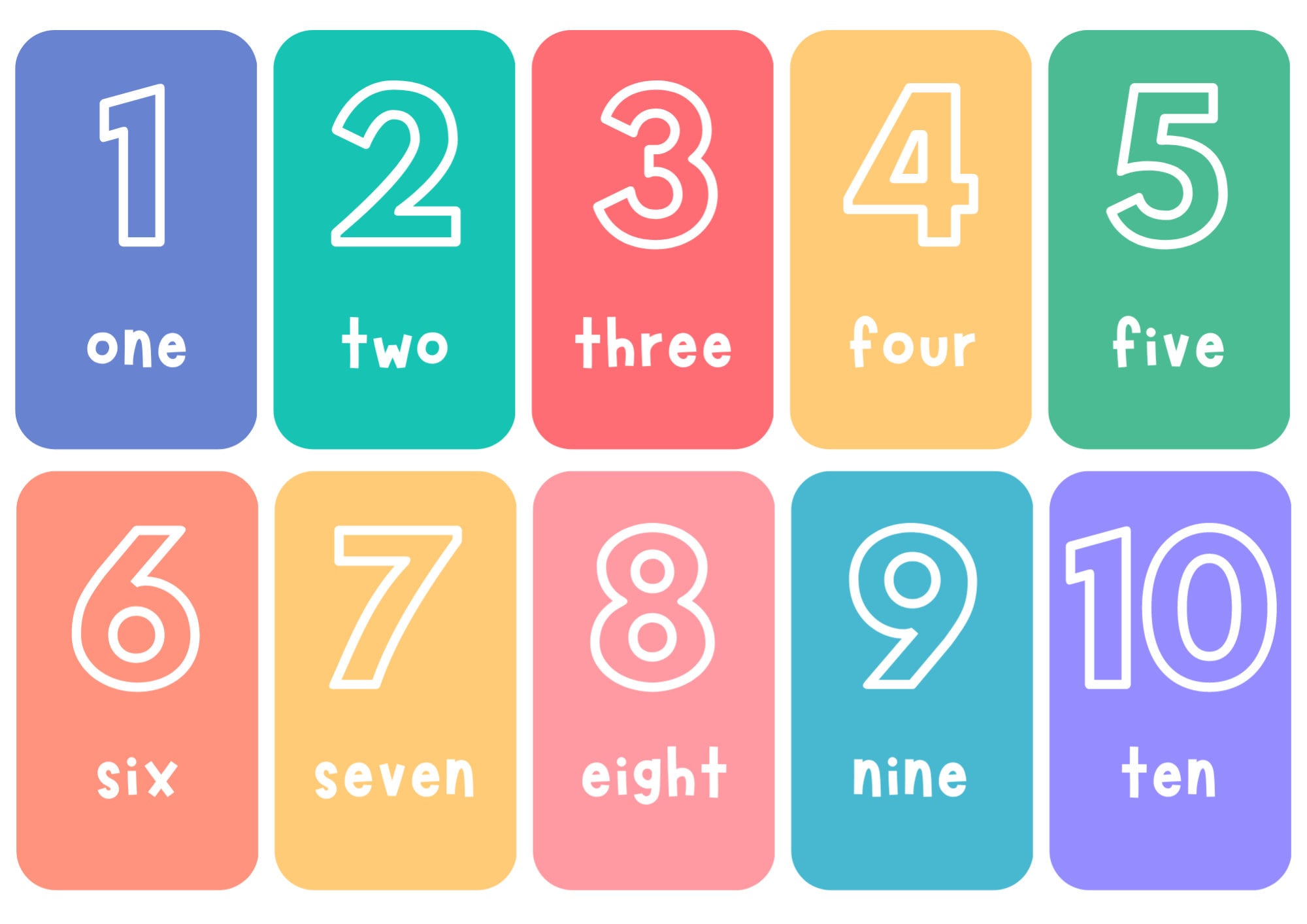 Numbers Flash Cards Preschool Counting Flash Cards Count and - Etsy