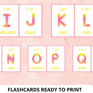Pink Affirmations Alphabet Flashcards: Classroom Posters (PDF) - Etsy
