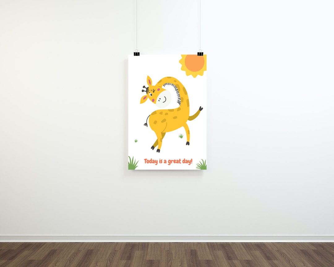 Giraffe Positive Quote, Printable, Digital Print, Nursery Art, Bedroom ...