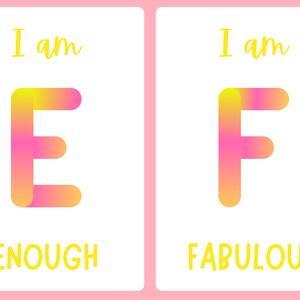 Pink Affirmations Alphabet Flashcards: Classroom Posters (PDF) - Etsy