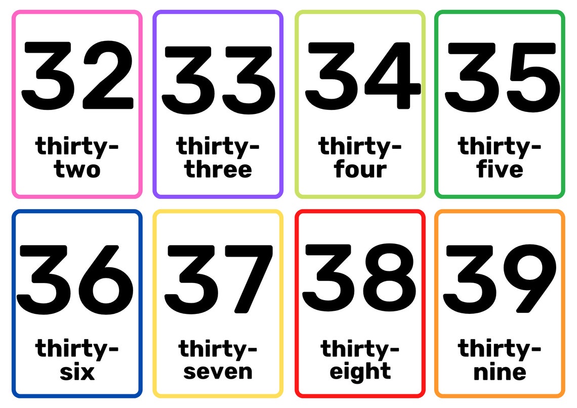 Numbers 1-100 Flashcards as Printable Flashcards With Numbers for ...