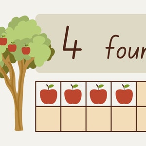 Apple Counting Number Cards 1-10. Counting Cards Toddler. Printable ...
