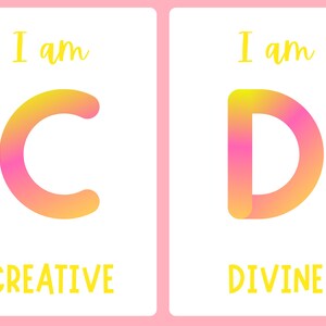 Pink Affirmations Alphabet Flashcards: Classroom Posters (PDF) - Etsy