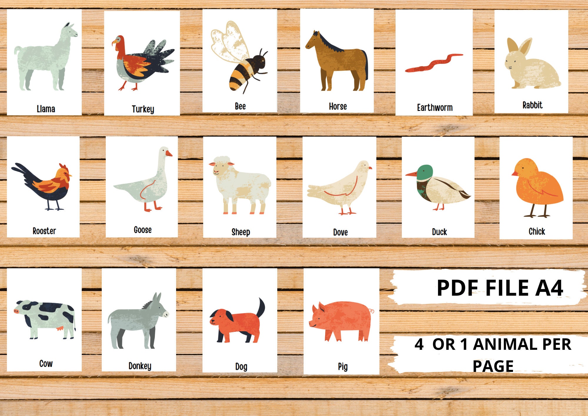 Montessori and Waldorf Learning Farm Animal, Kindergarten Preschool ...