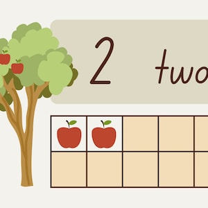 Apple Counting Number Cards 1-10. Counting Cards Toddler. Printable ...