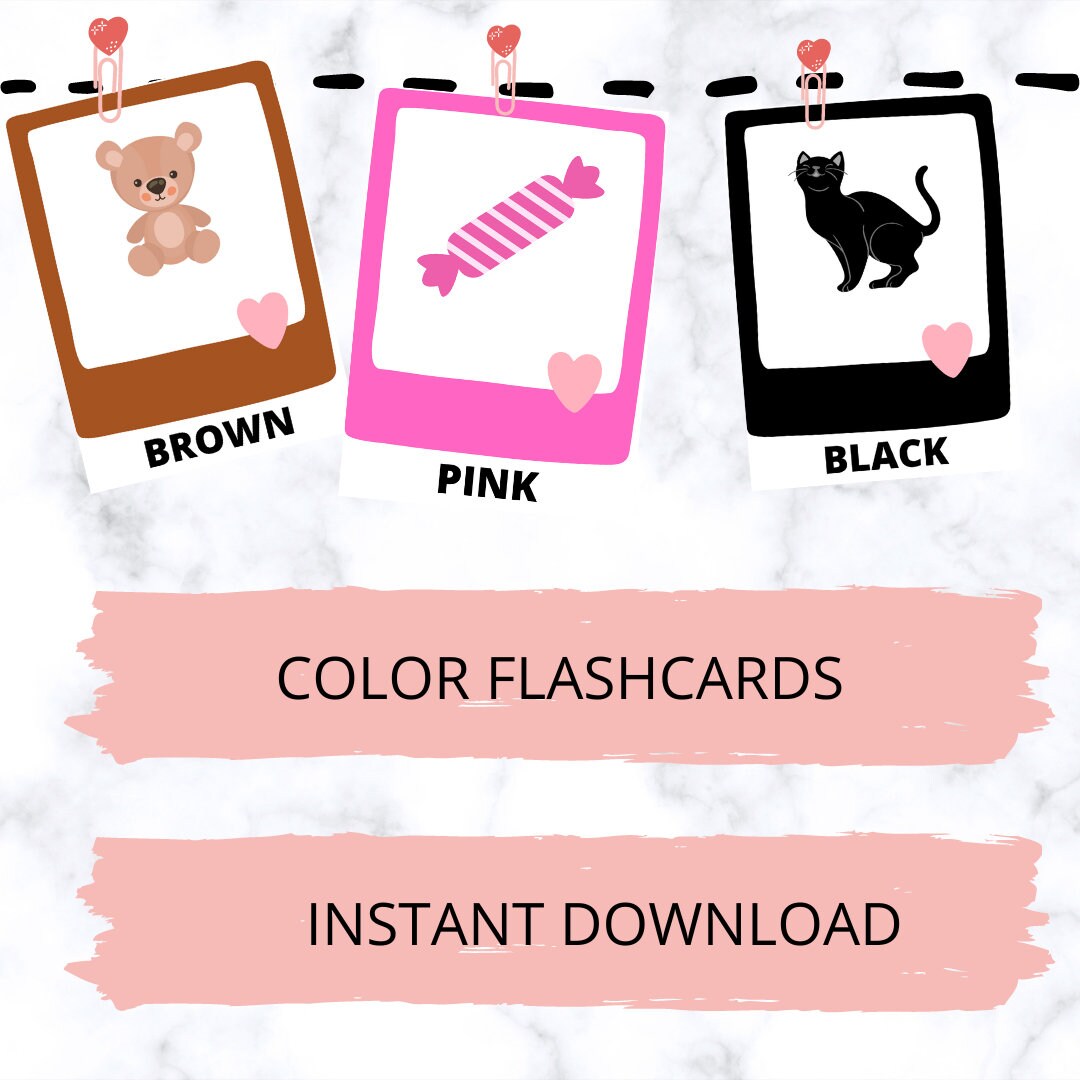 9 Color Cards, Montessori Flashcards, Pre-school Cards, Educational ...