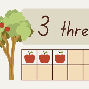Apple Counting Number Cards 1-10. Counting Cards Toddler. Printable ...
