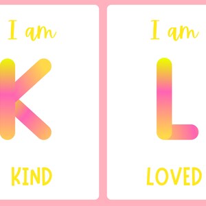 Pink Affirmations Alphabet Flashcards: Classroom Posters (PDF) - Etsy
