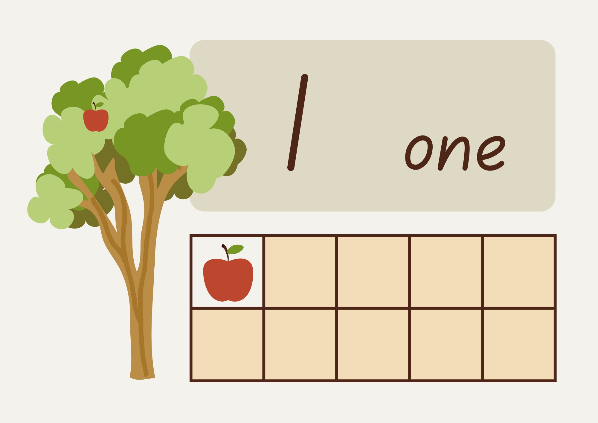 Apple Counting Flashcards 1-10: Homeschool Math Printable (digital ...