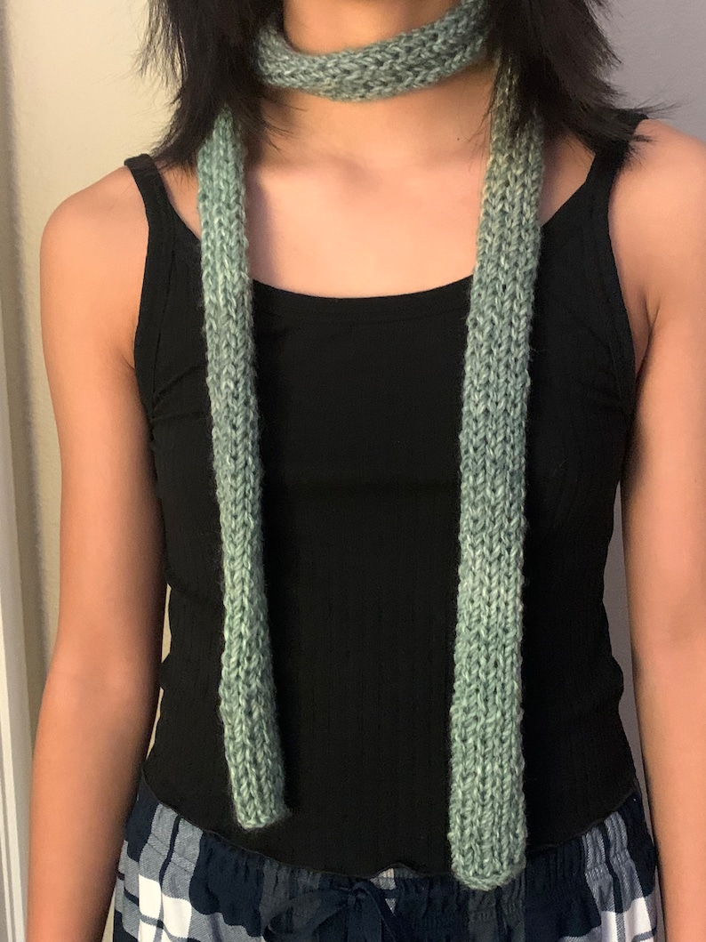 Hand Knit Gradient Skinny Scarf - Etsy
