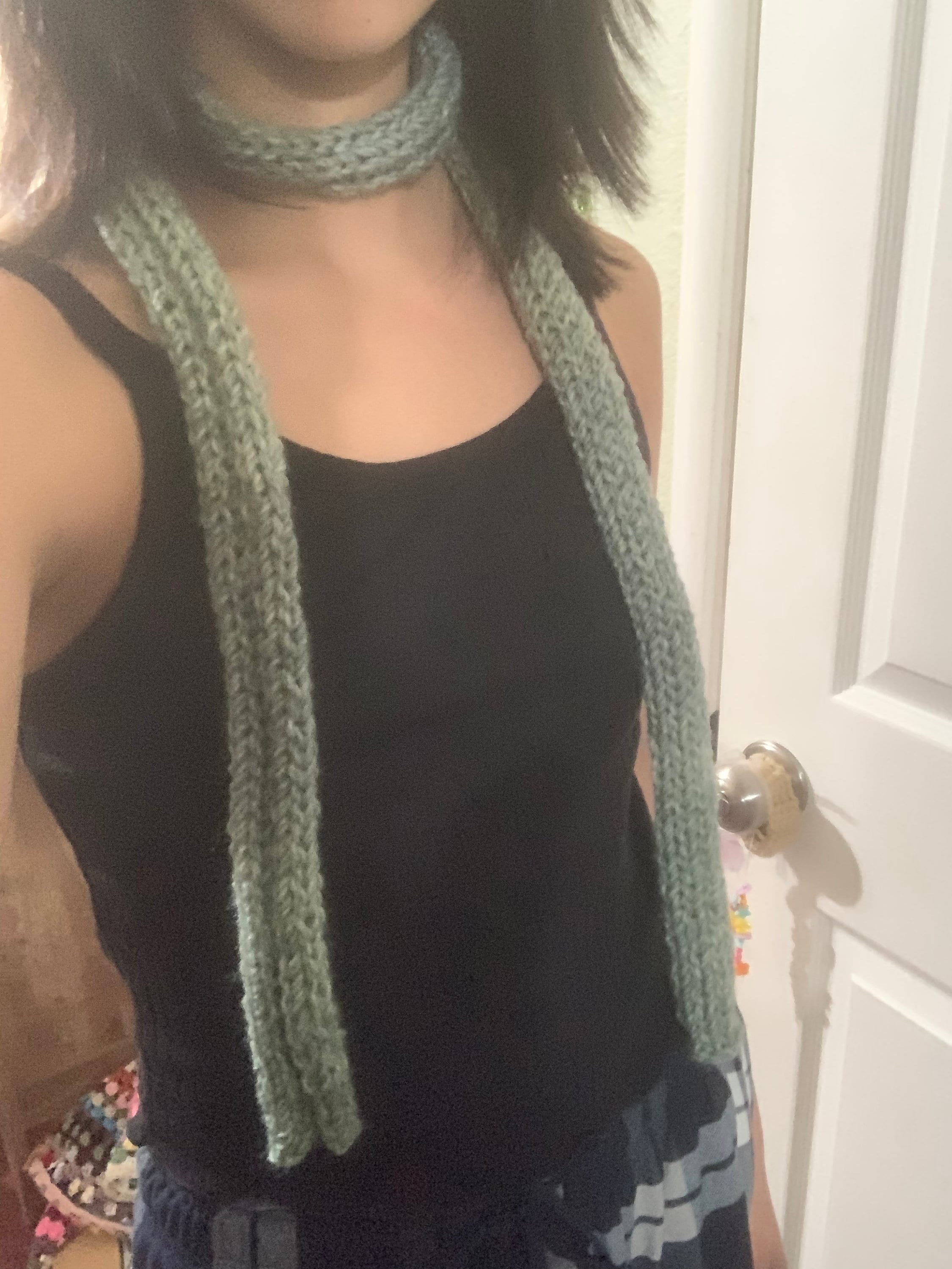 Hand Knit Gradient Skinny Scarf - Etsy