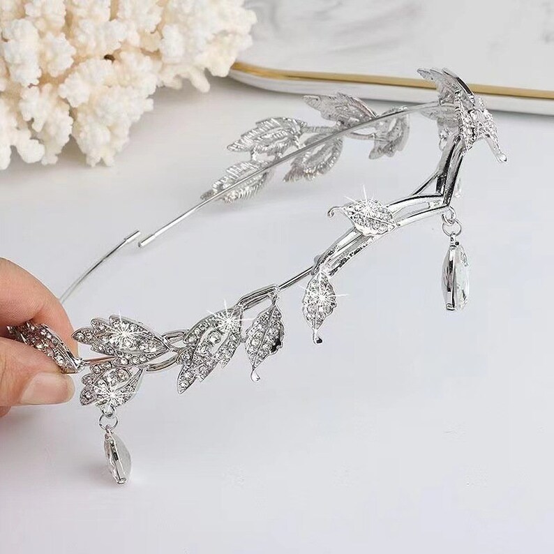 Fairy Princess Forehead Tiara elven Headpiece Dangling - Etsy