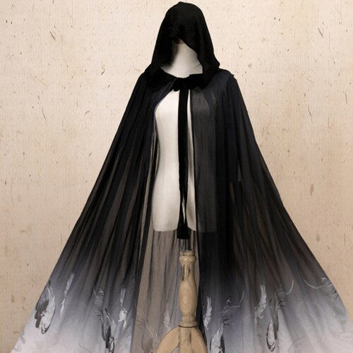 40 Long Black Hooded Robe Child Teens Adult Halloween - Etsy