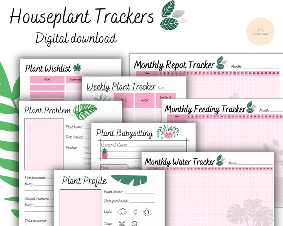 Printable Houseplant Trackers Digital Downloads Houseplant | Etsy