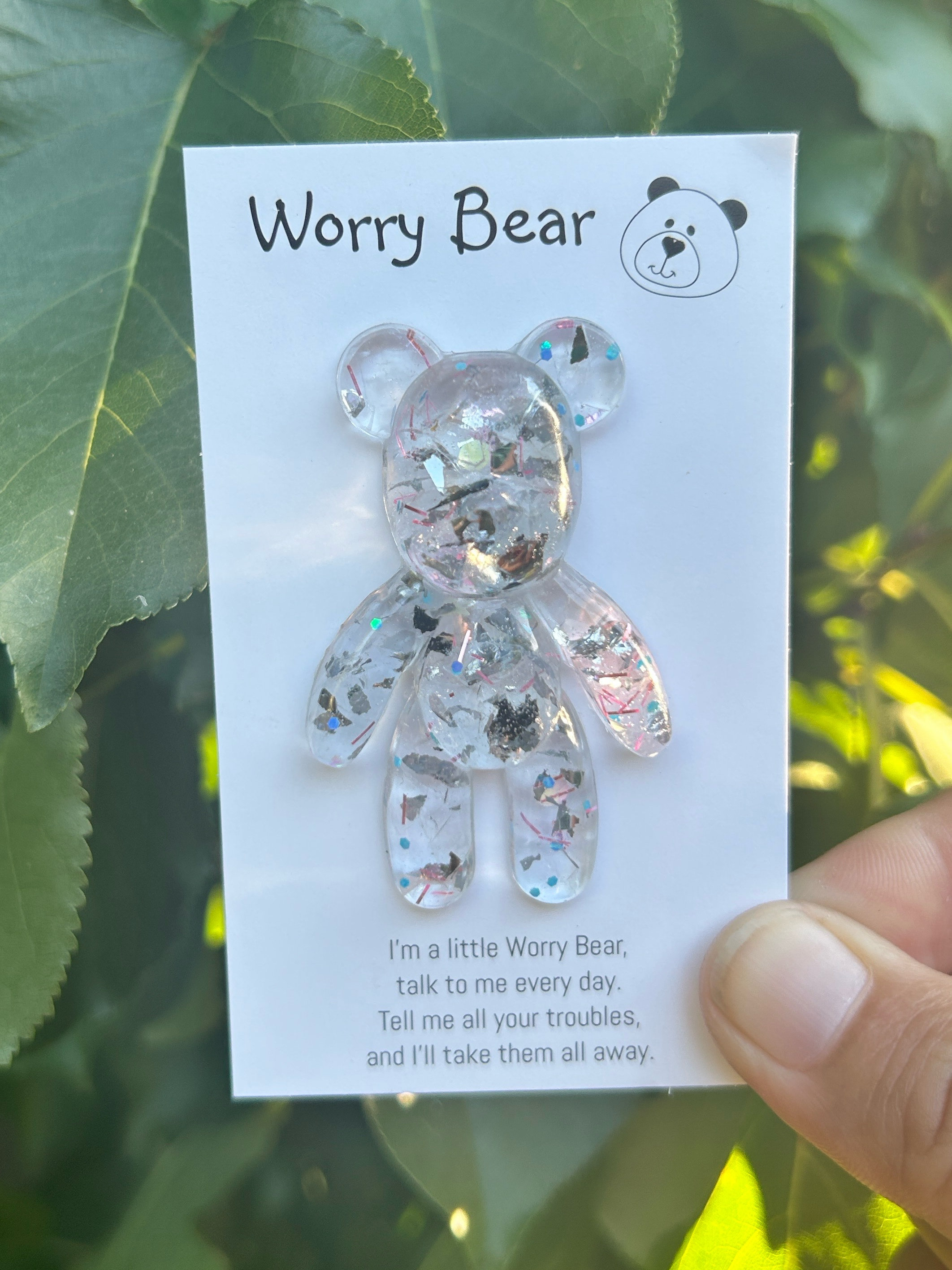 Worry Bear, Bear Figurines Colourful, Anxiety Relief Gift, Stress ...