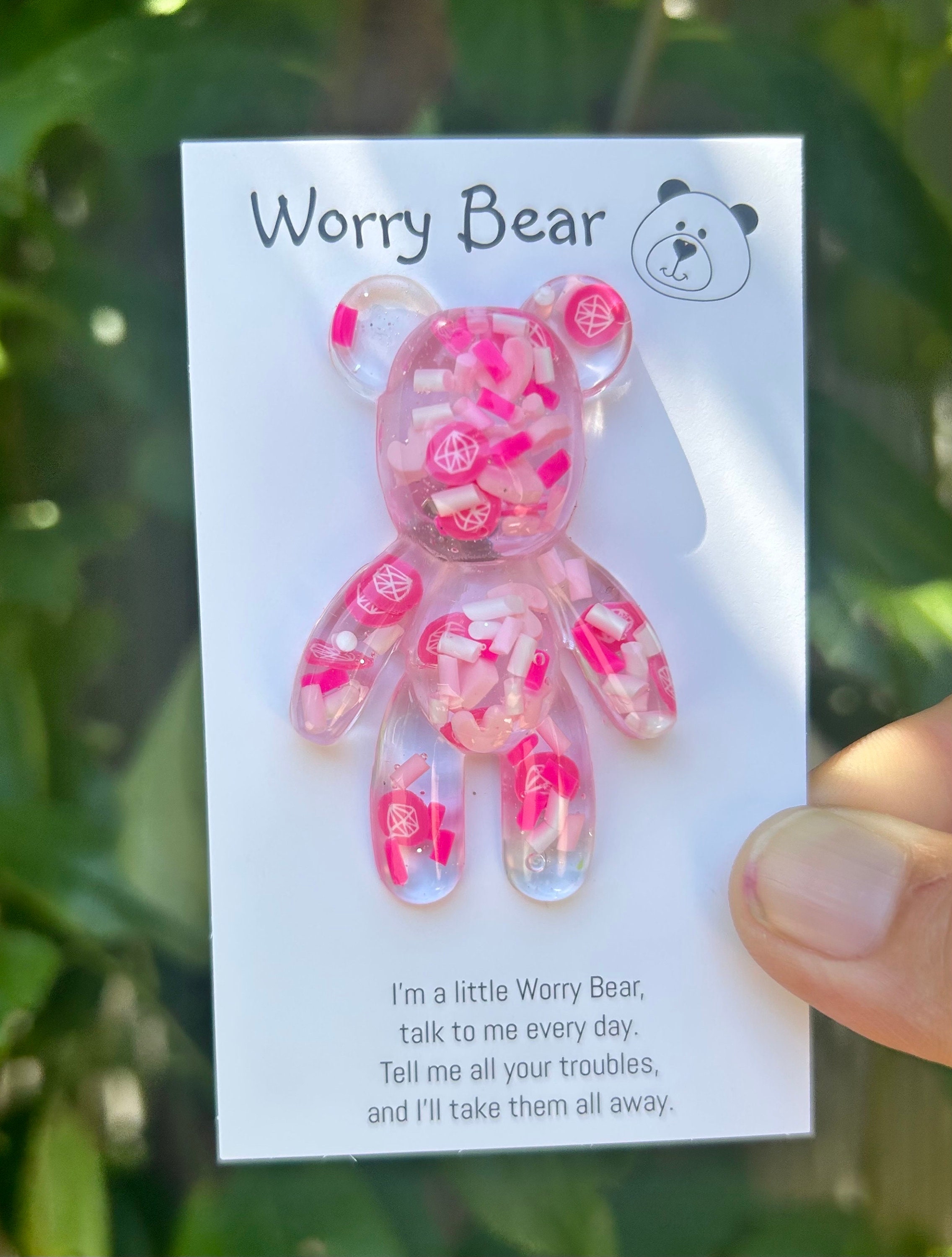 Worry Bear, Bear Figurines Colourful, Anxiety Relief Gift, Stress ...