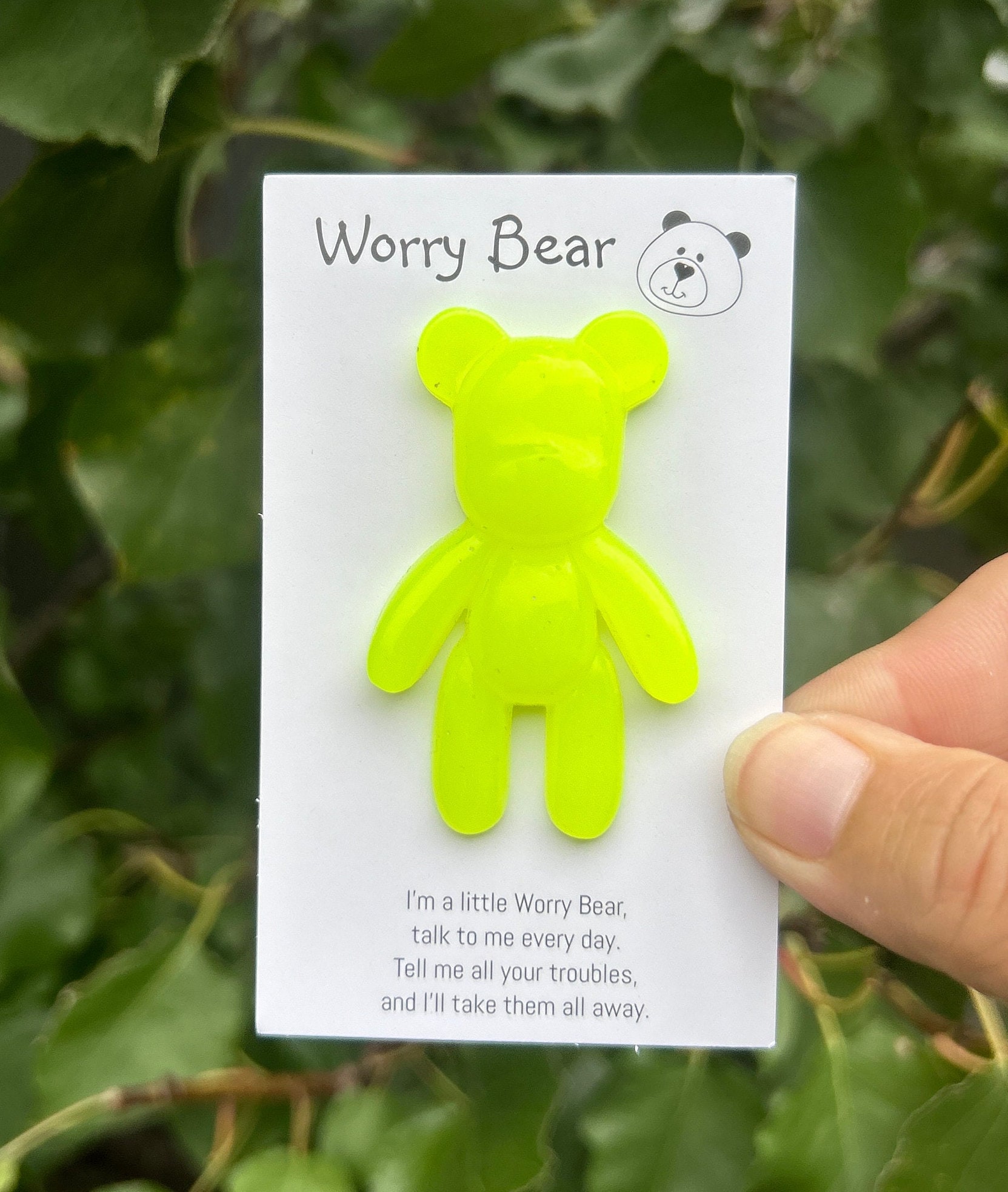 Worry Bear, Bear Figurines Colourful, Anxiety Relief Gift, Stress ...