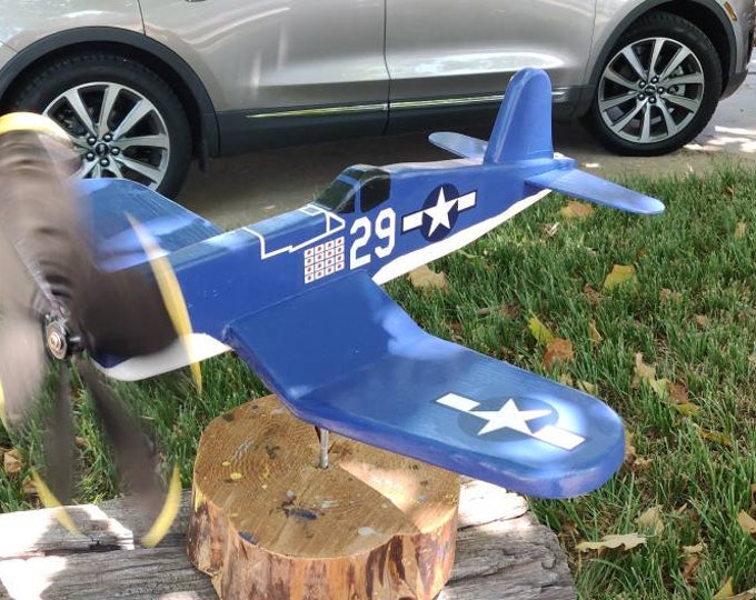 F4U Corsair Wooden Garden Aircraft Wind Spinner Whirligig - Etsy