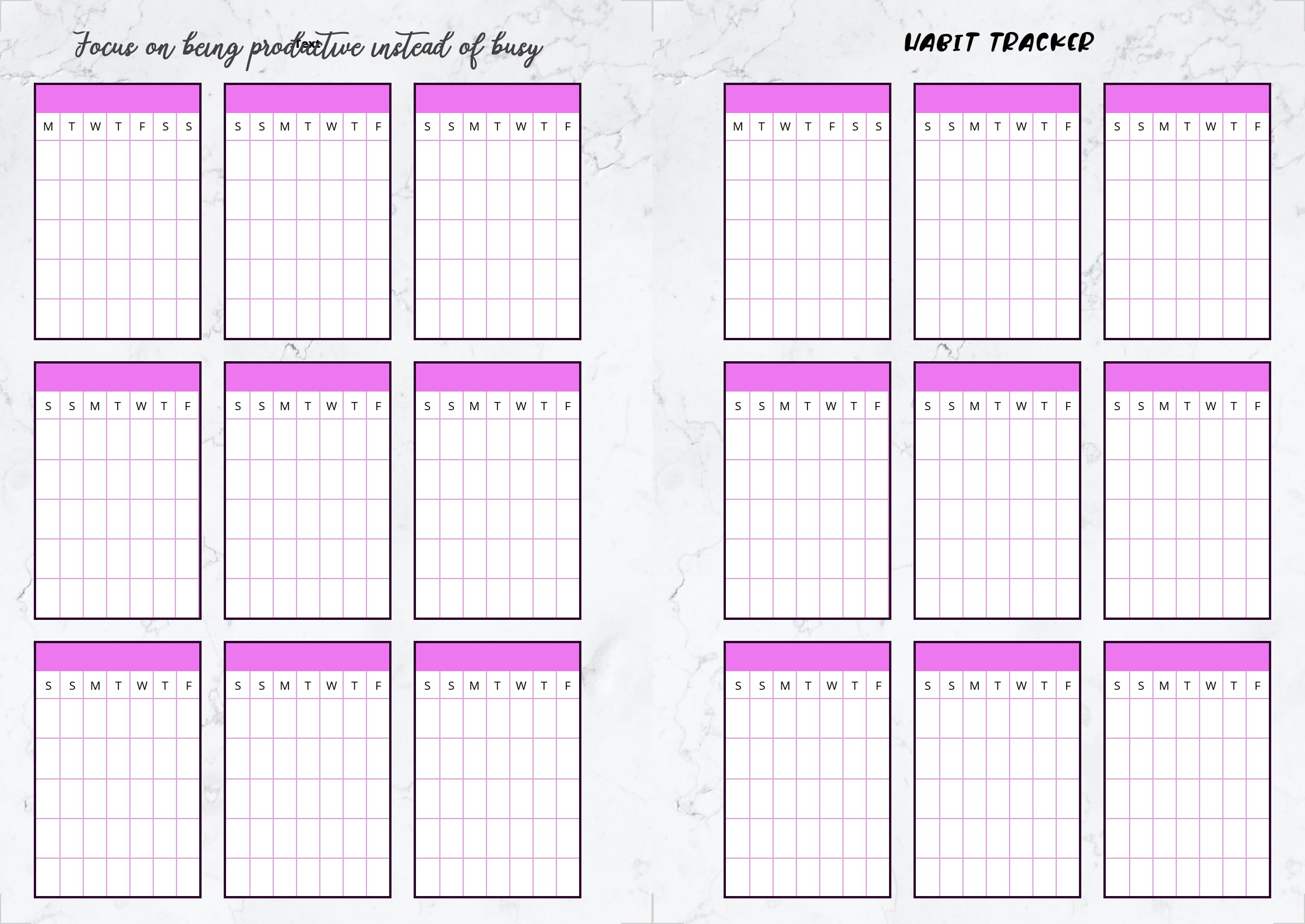 Habit Tracker (pink) - Digital - Etsy
