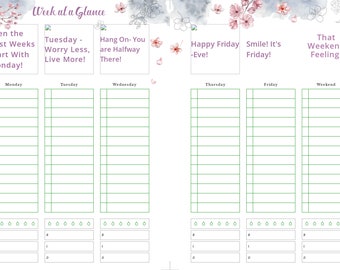 Week at a Glance Digital File - Etsy