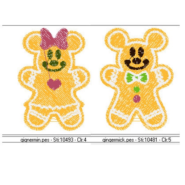 Mickey Gingerbread Embroidery - Etsy
