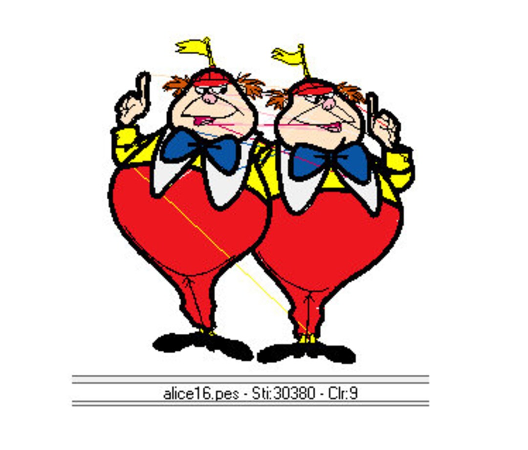 Tweedle Dee and Tweedle Dum Embroidery Design PES, JEF, HUS and More - Etsy