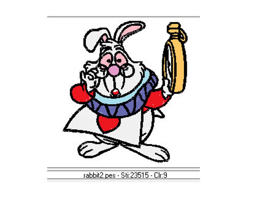 Large White Rabbit Embroidery Design PES, JEF, HUS and More - Etsy