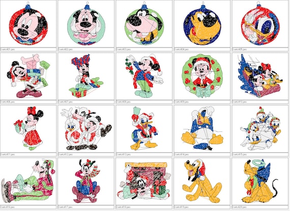 20 Mickey Mouse Christmas Embroidery Designs - Etsy