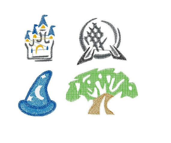 WDW Parks Embroidery Files Magic Kingdom PES SEW and More - Etsy