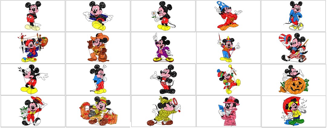 Mickey Mouse Embroidery Designs - Etsy