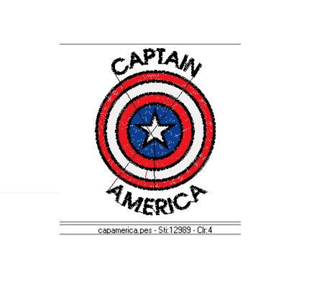 Captain America Embroidery Pattern PES, SEW, HUS and More - Etsy